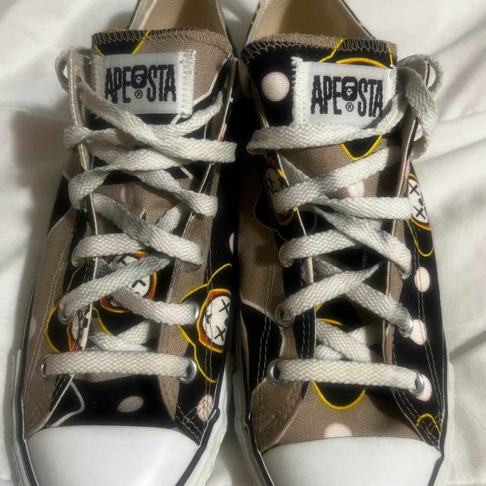 A Bathing Ape Bapesta / Converse Black & Brown Sneake… - Gem